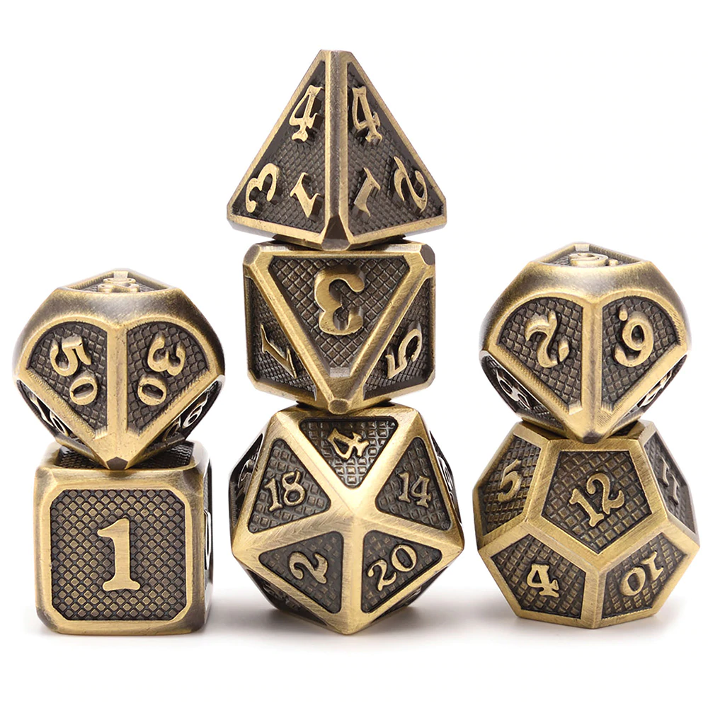 Premium Dragon Scales Metal Dice 7pcs Set | The Quest Suppliers